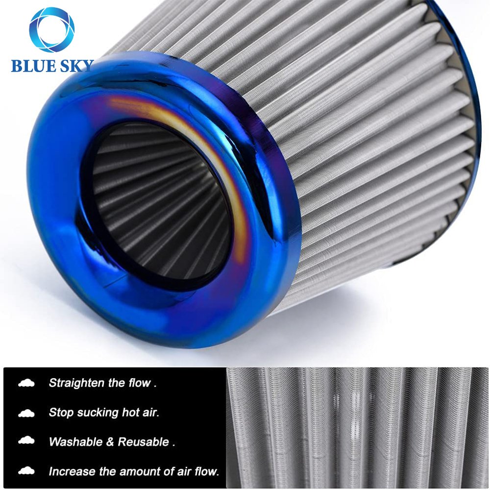 Customized 76mm 3inch Modified Intake High Flow Car Mushroom Head Blue ...